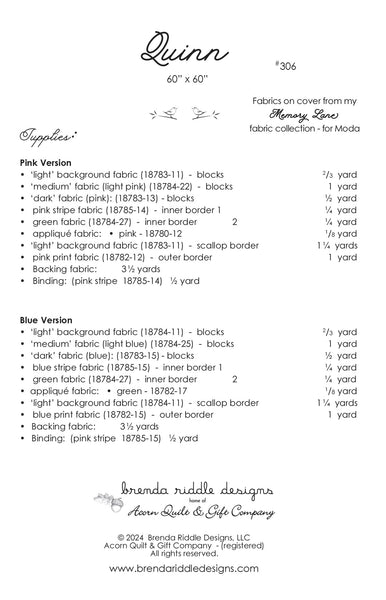 Quinn - paper pattern – brenda riddle designs