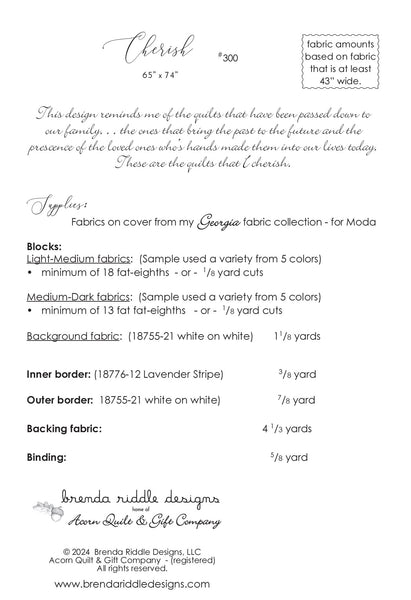 Cherish - PDF pattern – brenda riddle designs