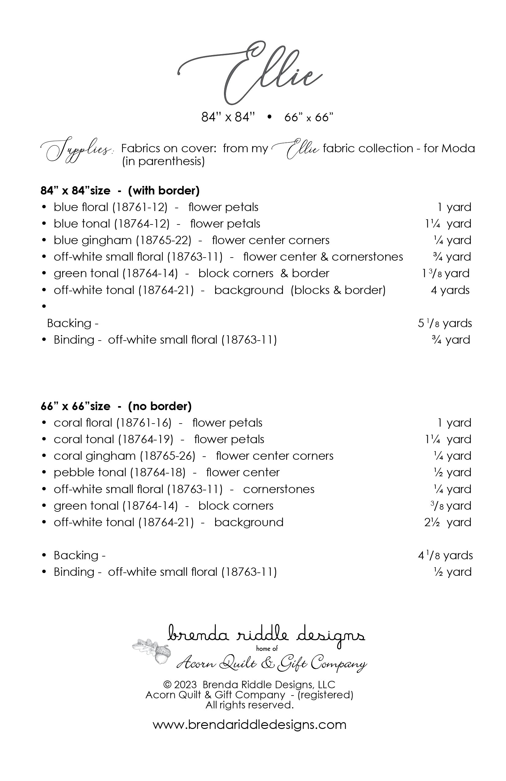 Ellie - PDF pattern – brenda riddle designs