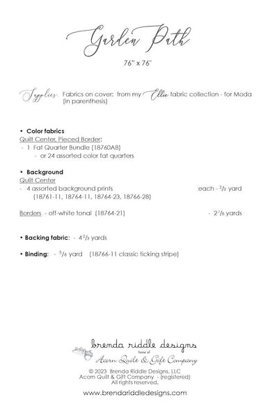 Garden Path - PDF pattern – brenda riddle designs