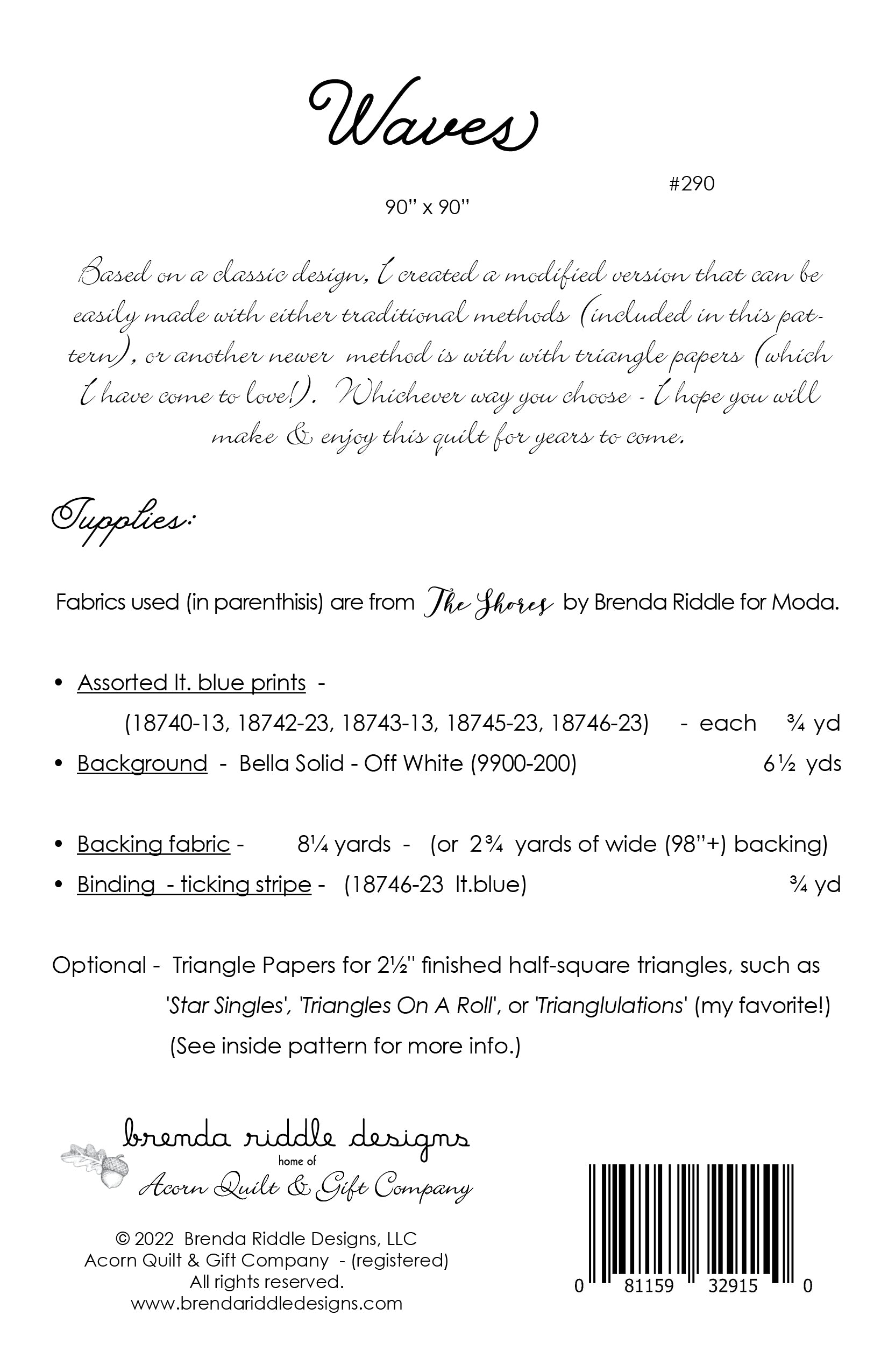 Waves - PDF pattern – brenda riddle designs