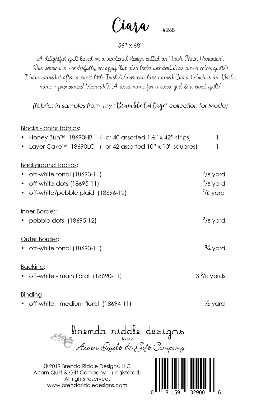 Ciara - PDF pattern – brenda riddle designs