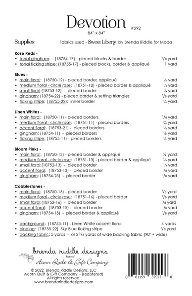 Devotion - paper pattern – brenda riddle designs