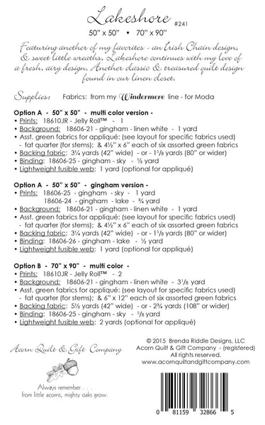 Lakeshore - PDF pattern – brenda riddle designs