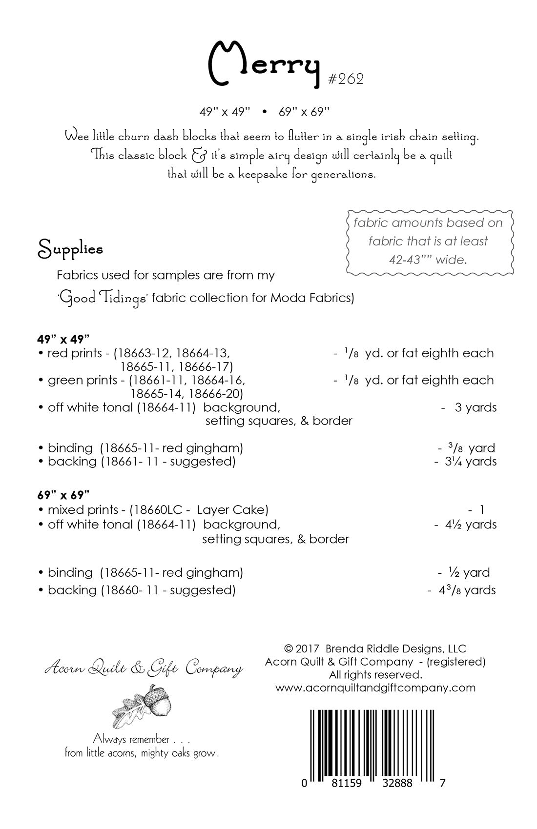 Merry - PDF pattern – brenda riddle designs