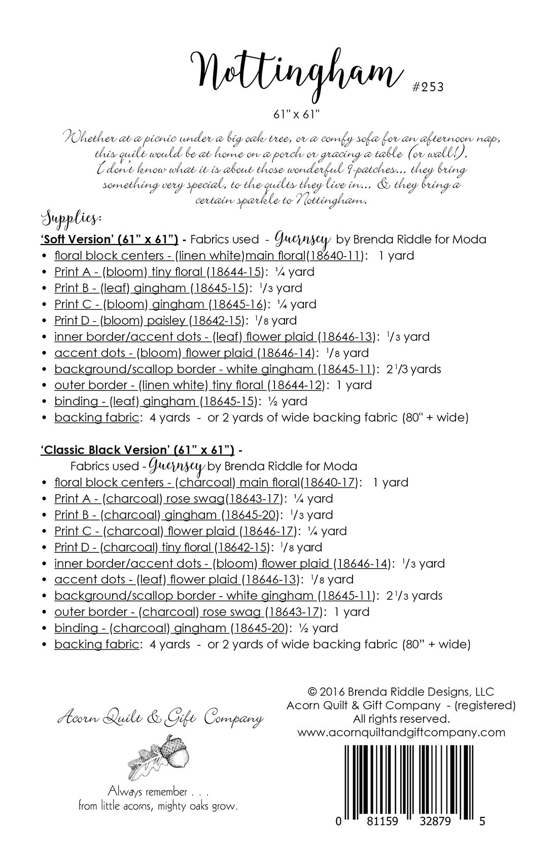 Nottingham - PDF pattern – brenda riddle designs