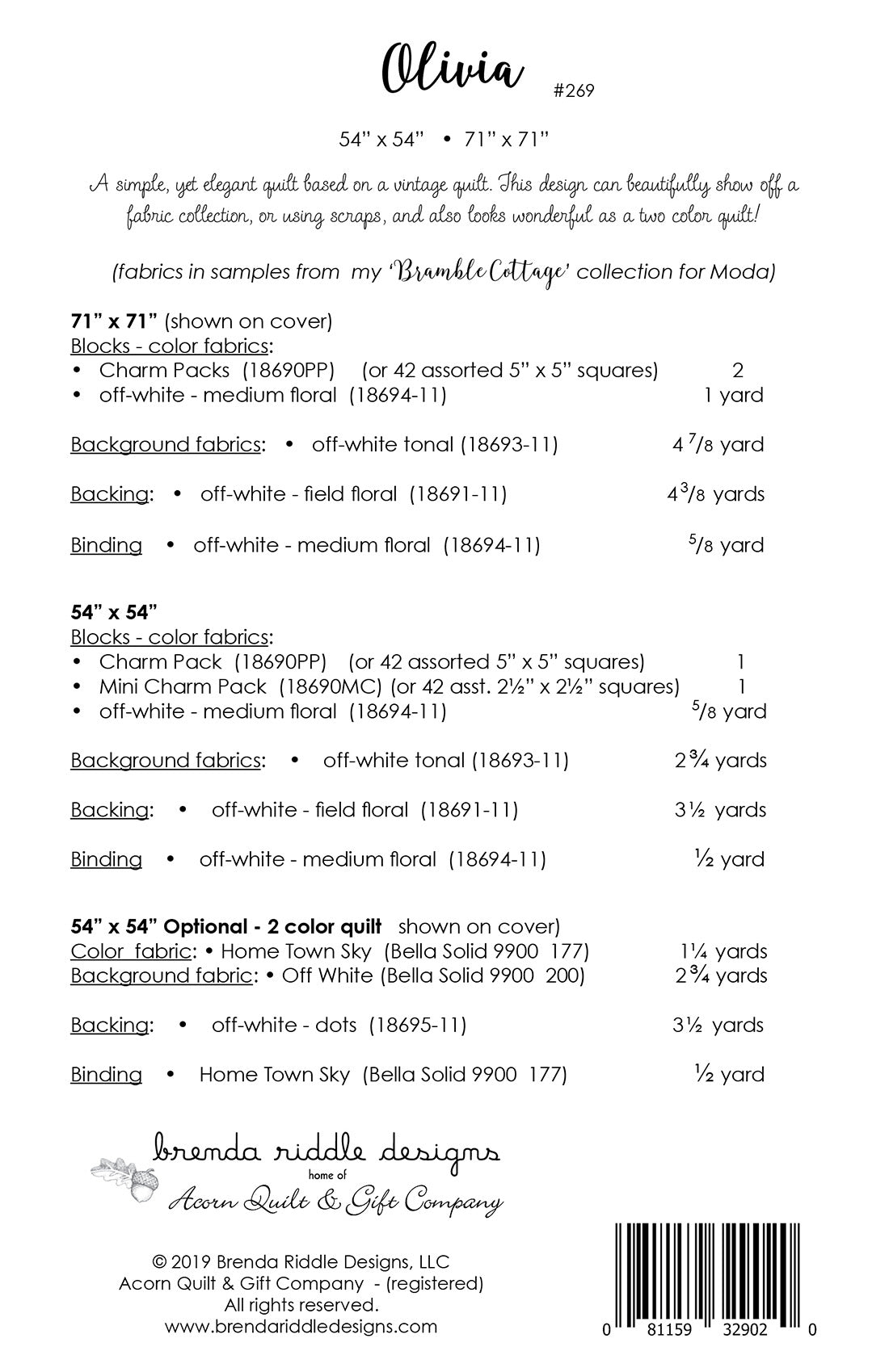 Olivia - paper pattern – brenda riddle designs